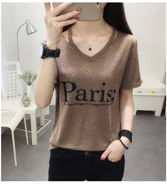 2024 new summer fashion tops for women loose large size ice silk short ...