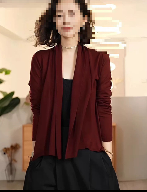 Siping Lp yarn silk cashmere cardigan