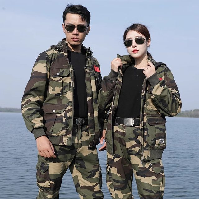 Genuine camouflage suit for men, pure cotton and velvet, new field ...