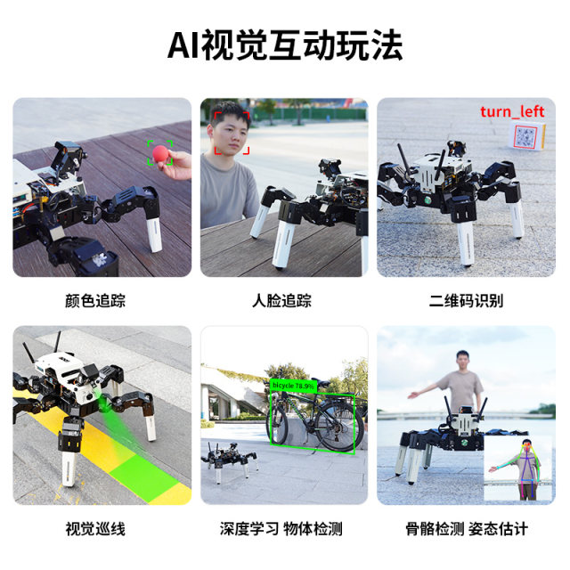 Raspberry Pi 5 Hexapod Robot Bionic Spider AI Vision Multi-foot Python Programming Jetsonnano