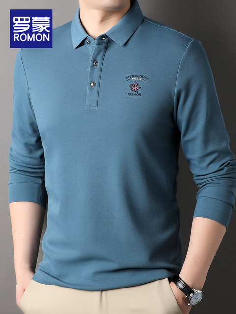 Luo Meng Polo shirt men's 2024 spring and autumn new lapel -up tales ...