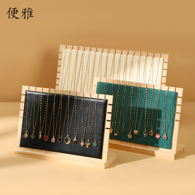 Elegant solid wood large necklace display stand jewelry bracelet hanger ...