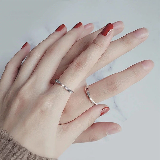 999 Silver Ring, a couple of a couple, a niche design, a letter of love, a student Christmas ...