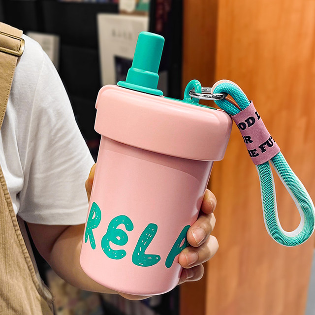 Internet celebrity coffee thermos cup for girls, high-looking portable ...