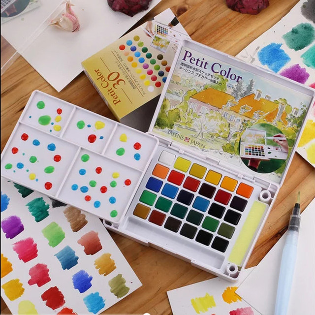 Japanese cherry blossom solid watercolor paint Terrence 24 color 36 ...