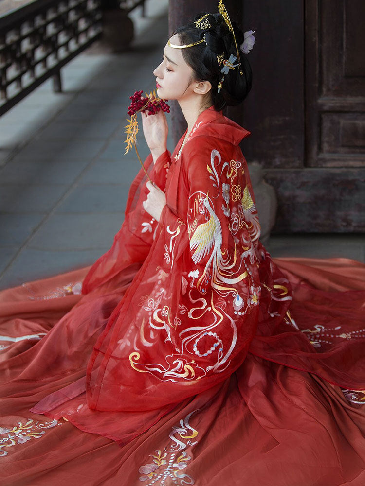 Jiuyan Hanfu Women's Embroidered Wedding Waist Skirt - Chinese Style
