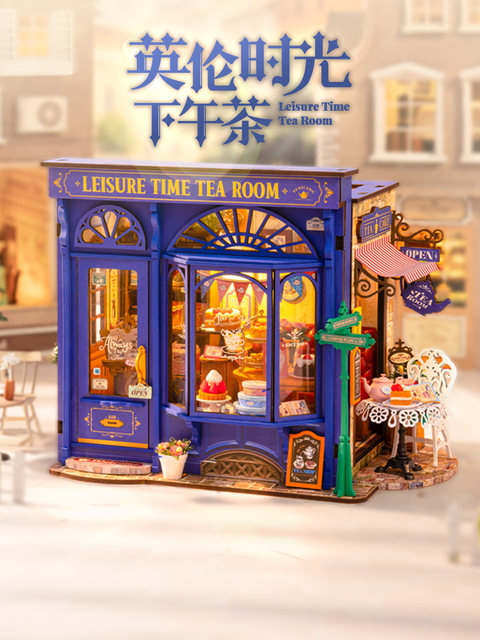 ROLIFE Ruo British Time afternoon Tea DIY handmade cabin small house ...