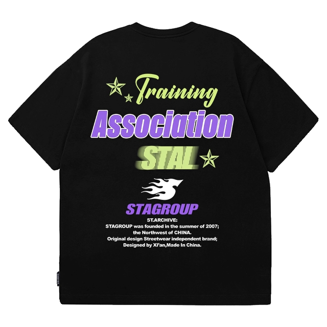 STA official store American retro national trend heavy print short ...