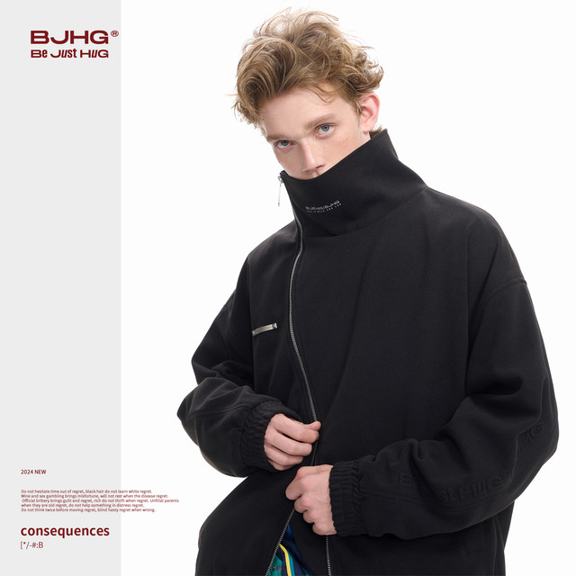 BJHG reckless side zipper jacket for men and women autumn trend brand ...