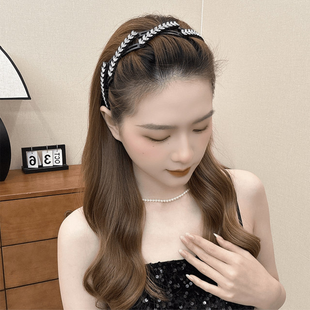 High-end rhinestone wheat ear headband for women travel portable ...