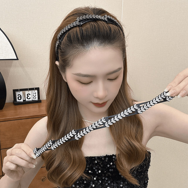 High-end rhinestone wheat ear headband for women travel portable ...