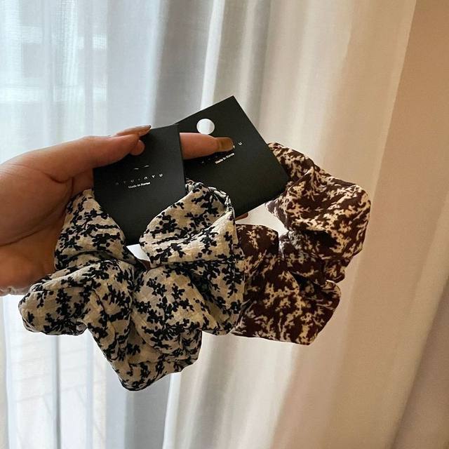 Korean style high-end versatile simple floral large intestine hair tie ...