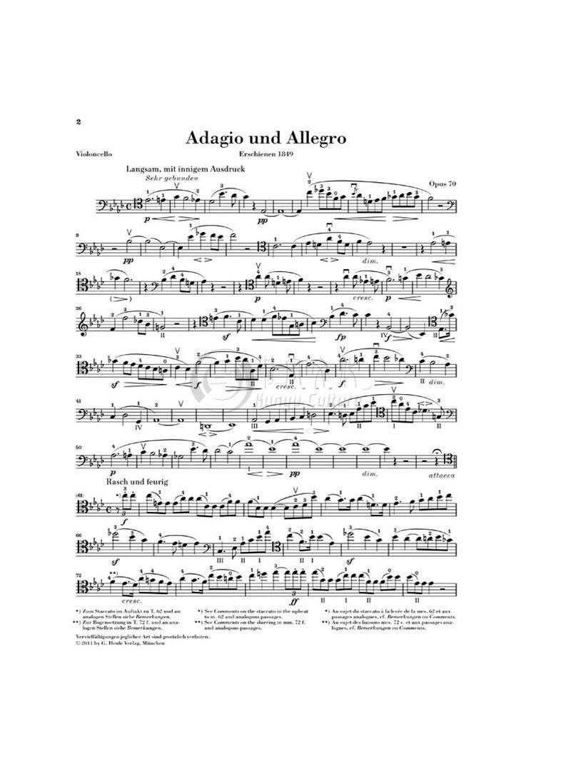 Schumann Adagio & Allegro Op.70 - Cello & Piano - Henle Edition