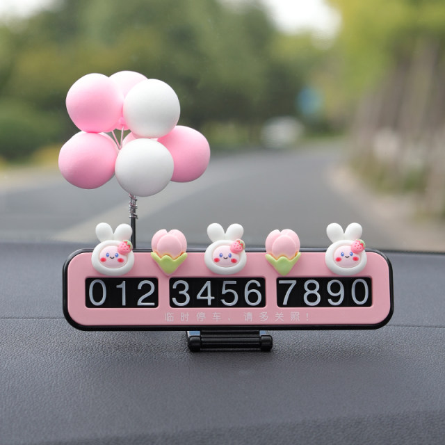 Temporary parking number plate creative girls car interior decoration ...