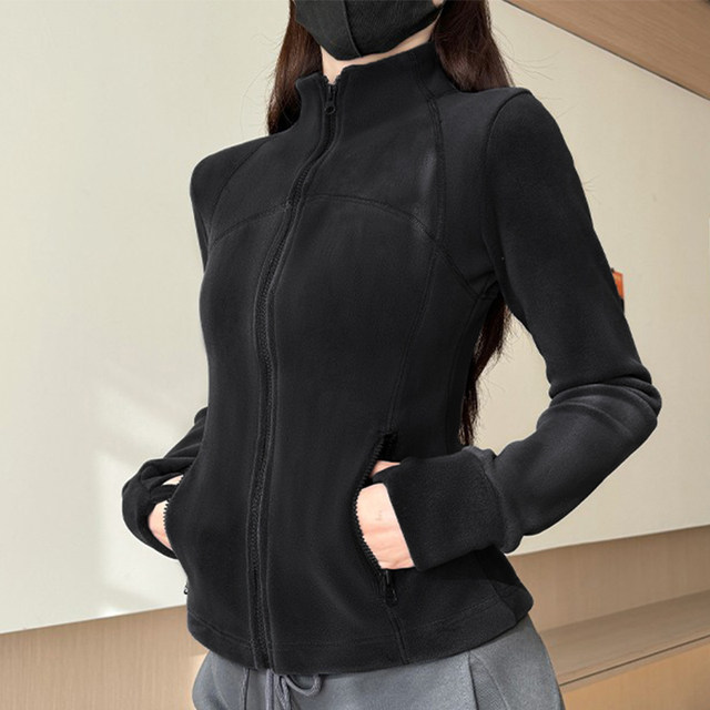 Slim polar fleece plus fleece sweatshirt jacket for women spring and ...