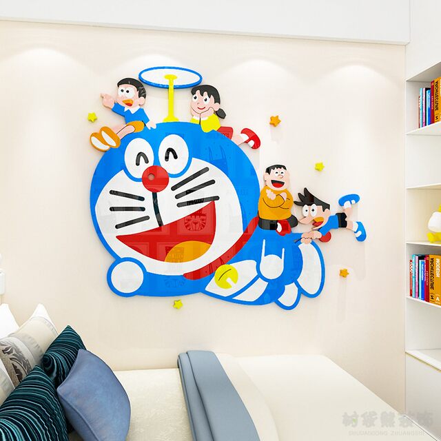 Children's room boys and girls bedroom bedside layout Doraemon Doraemon ...