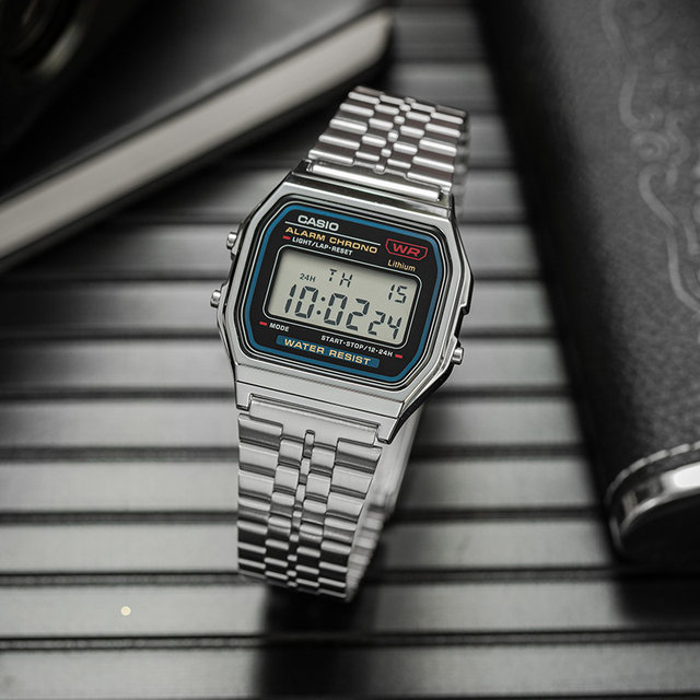 Casio Casio watch men's retro small square silver watch student female ...