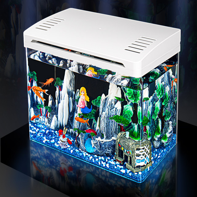 Fish tank living room small acrylic home desktop landscaping ultra ...
