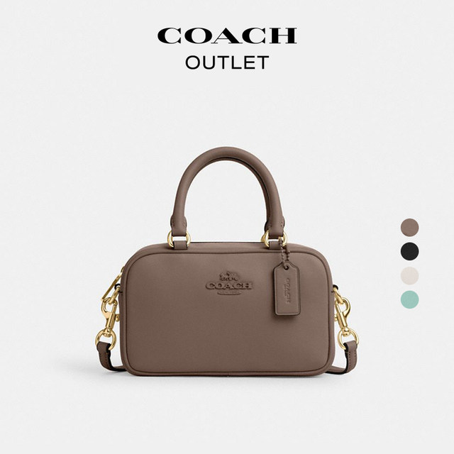 COACH Outlet Women's Cow Leather Satchel Small Square Bag Bowling Bag ...