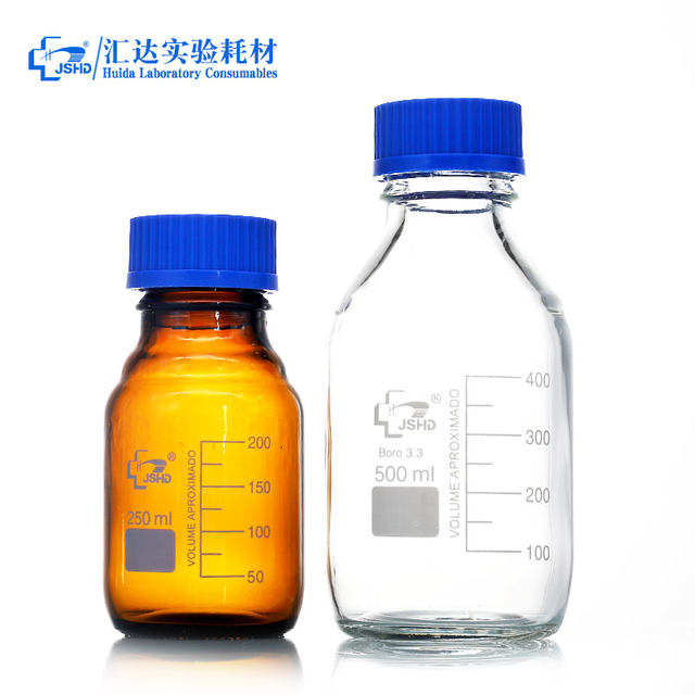 Shuniu Blue Cap Reagent Bottle Glass Sample Bottle GL45 Laboratory ...