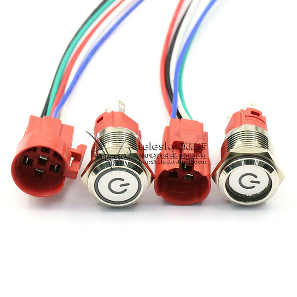 Metal Button Switch Self-Locking Self-Resetting Switch With Light ...