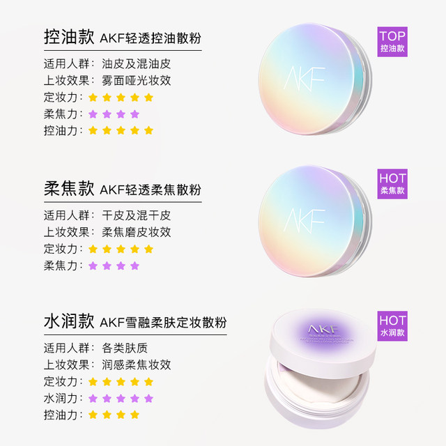 AKF Loose Powder Setting Powder Waterproof, Sweat-proof, Long-lasting ...
