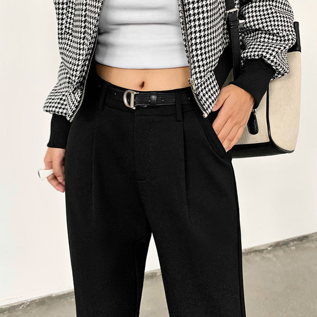 GLNK8099 women's trousers straight nine-point loose spring new slim fit ...