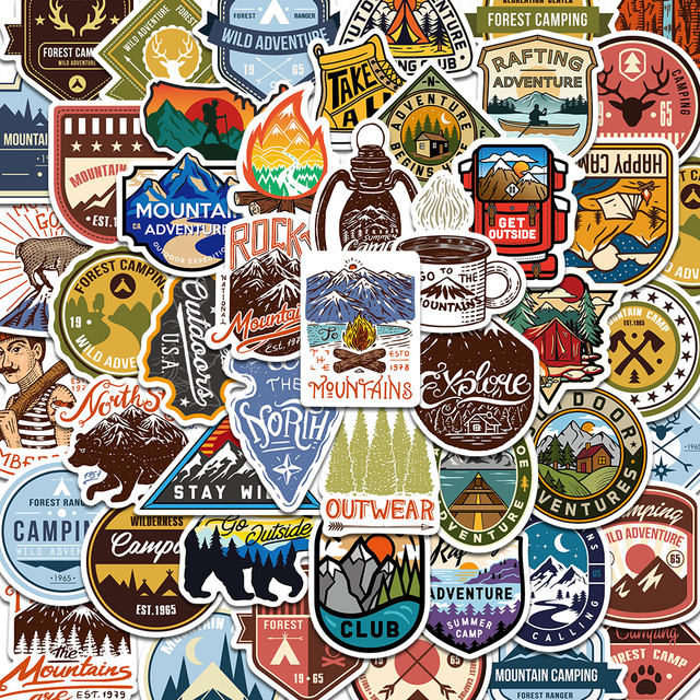 48 pieces of retro literary outdoor decoration stickers, personalized ...