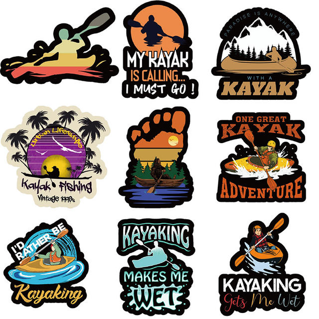 50 outdoor kayak stickers mobile phone case computer iPad notebook ...