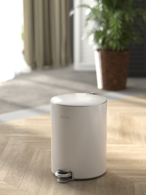 Gaok Bathroom Foot-Operated Trash Can with Lid, Household Living Room ...