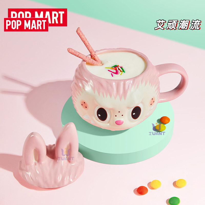 Popmart labubu mug pink ceramic cup cute cartoon water cup birthday gift
