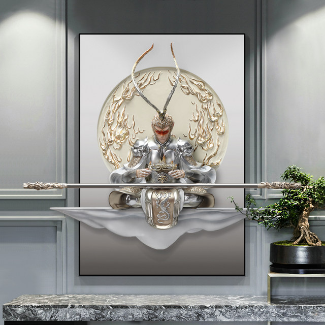 Sun Wukong three-dimensional relief painting, entrance decoration ...
