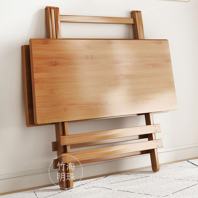 Bamboo folding table dining table household small household dining ...