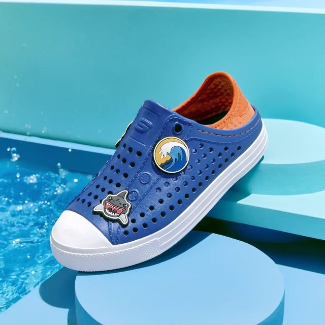 SKECHERS Skeki kicking Baotou sandals autumn and winter male girl hole ...