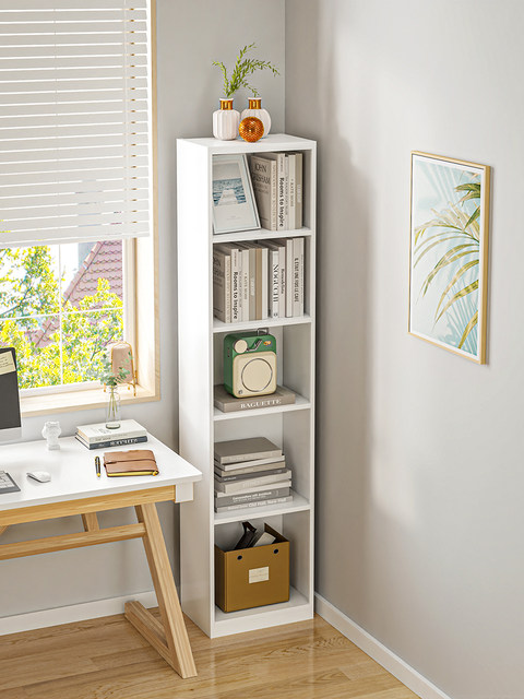 Steel narrow slit bookcase home iron simple floor-to-ceiling storage ...