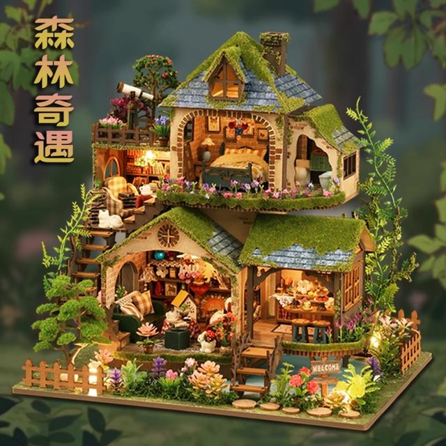 diy handmade cabin forest adventure building model villa small house ...