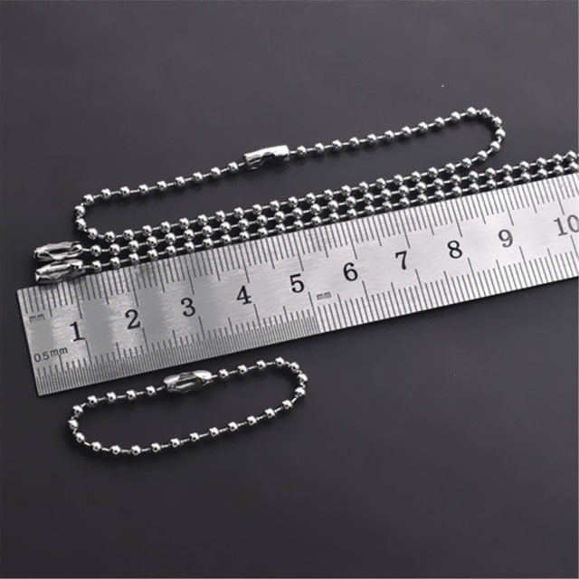 Stainless Steel Bead Chain 2.4mm Bead Silver Wave Bead Chain Tag Chain ...