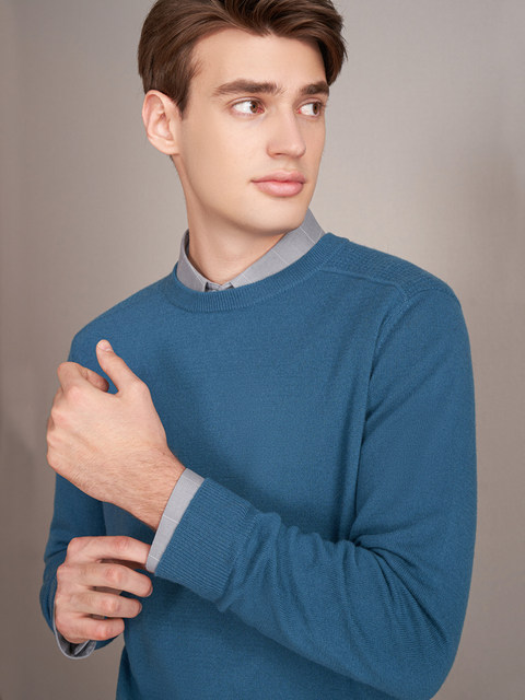 King Deer/Deer King cashmere sweater men's round neck change tissue ...