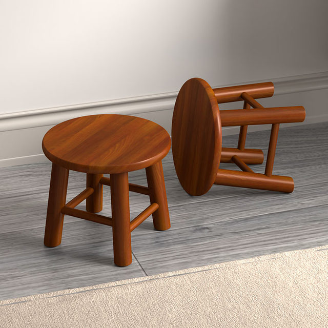 Solid wood small stool, household low stool, sofa stool, small bench ...