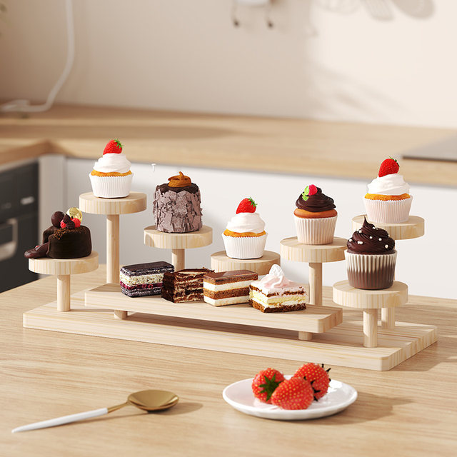 Solid wood display rack, dim sum, succulent props and accessories ...