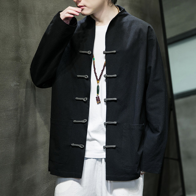 Spring and Autumn New Chinese Men's Buddhist Zen Coat Chinese Style ...
