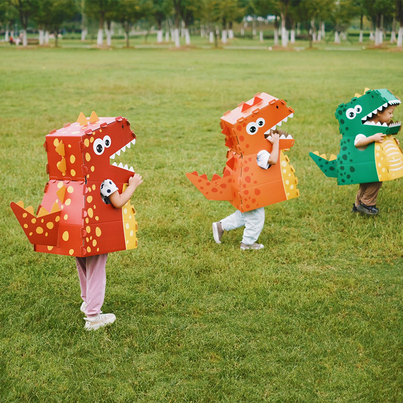 Mainan karton dinosaurus | model kertas tyrannosaurus buatan tangan diy ...