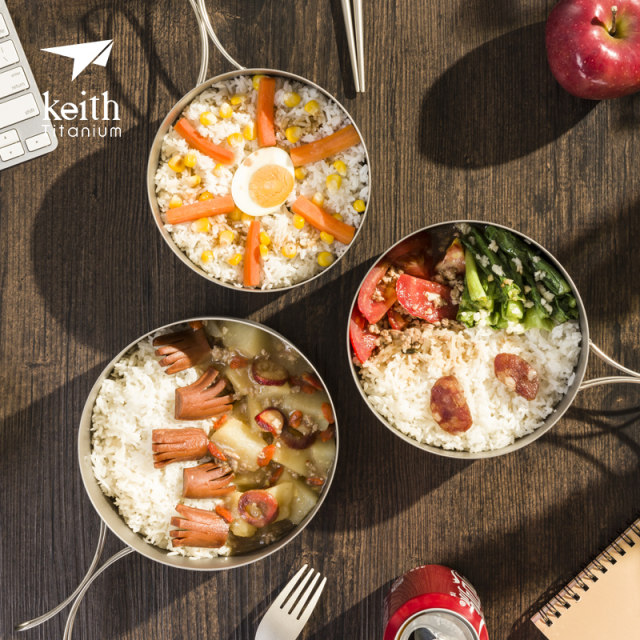 Keith Kaisi pure titanium lunch box outdoor camping lunch box with lid ...