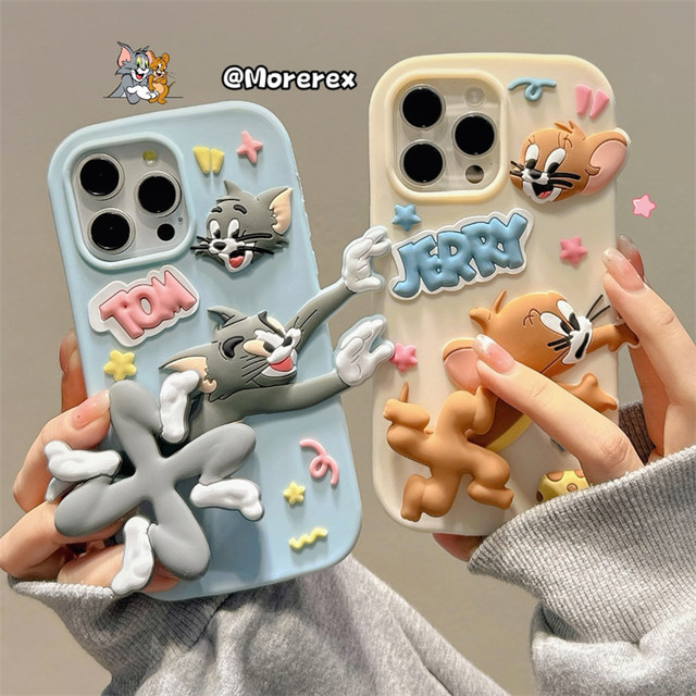 Three-dimensional cartoon cute cat and mouse suitable for Apple 15 ...