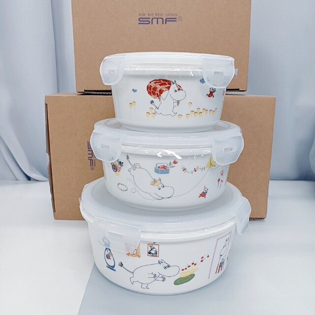 South Korea imported Moomin hippo moomin ceramic crisper with lid food ...