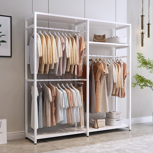 Clothes rack floor-standing clothes hanger open iron frame wardrobe ...