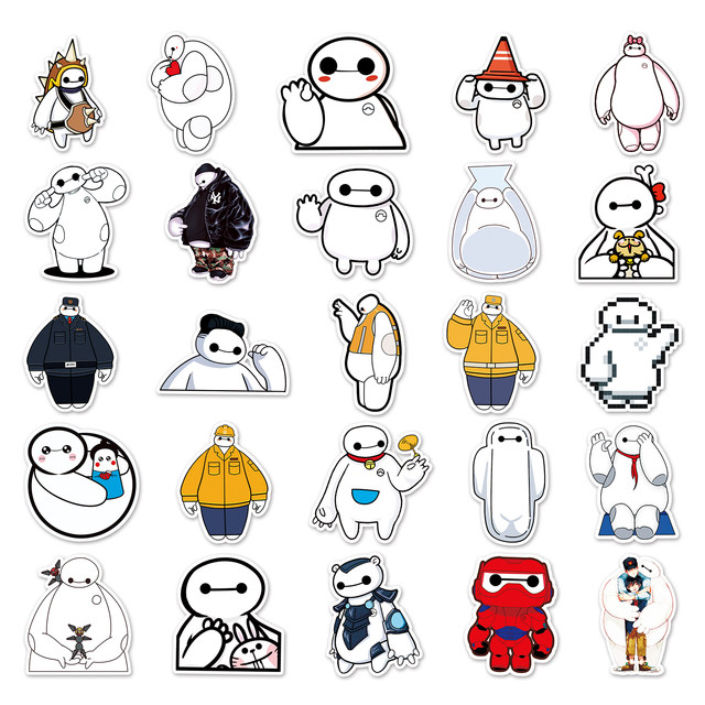 51 Super Marine Baymax cartoon stickers to decorate laptops, mobile ...