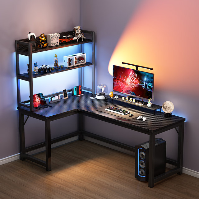 Corner e-sports table computer table desktop home double desk hole ...