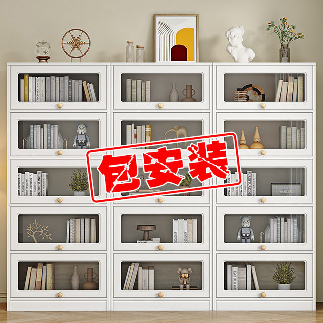 Dust-proof bookcase for children with door household storage cabinet ...