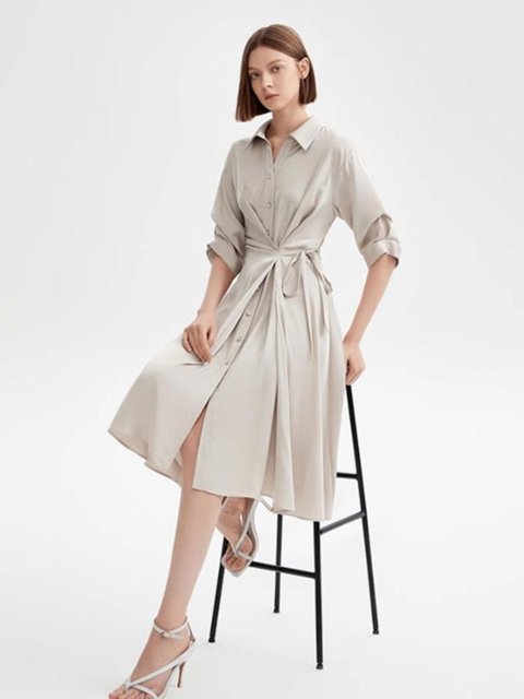 Langz Home 2025 summer new retro waist-hugging long skirt high-end polo ...